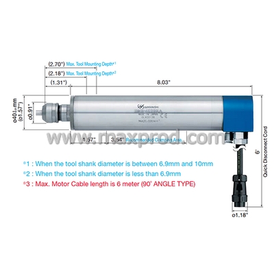 Motor Spindle, Straight [BMS-4020RA] Brushless, 1/4" collet at Maxwell ...