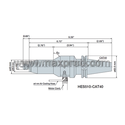 Milling Spindle, High-Speed [HES510-CAT40] HES Series, Elect at Maxwell ...