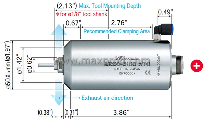 NSK America Corporation Spindle, Straight [NR50-5100 ATC-RS] Auto Tool ...